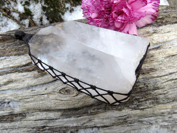 Extra Large Quartz protection crystal statement necklace, Quartz ...